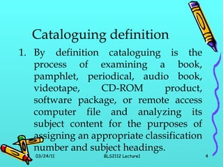 Cataloguing | PPT