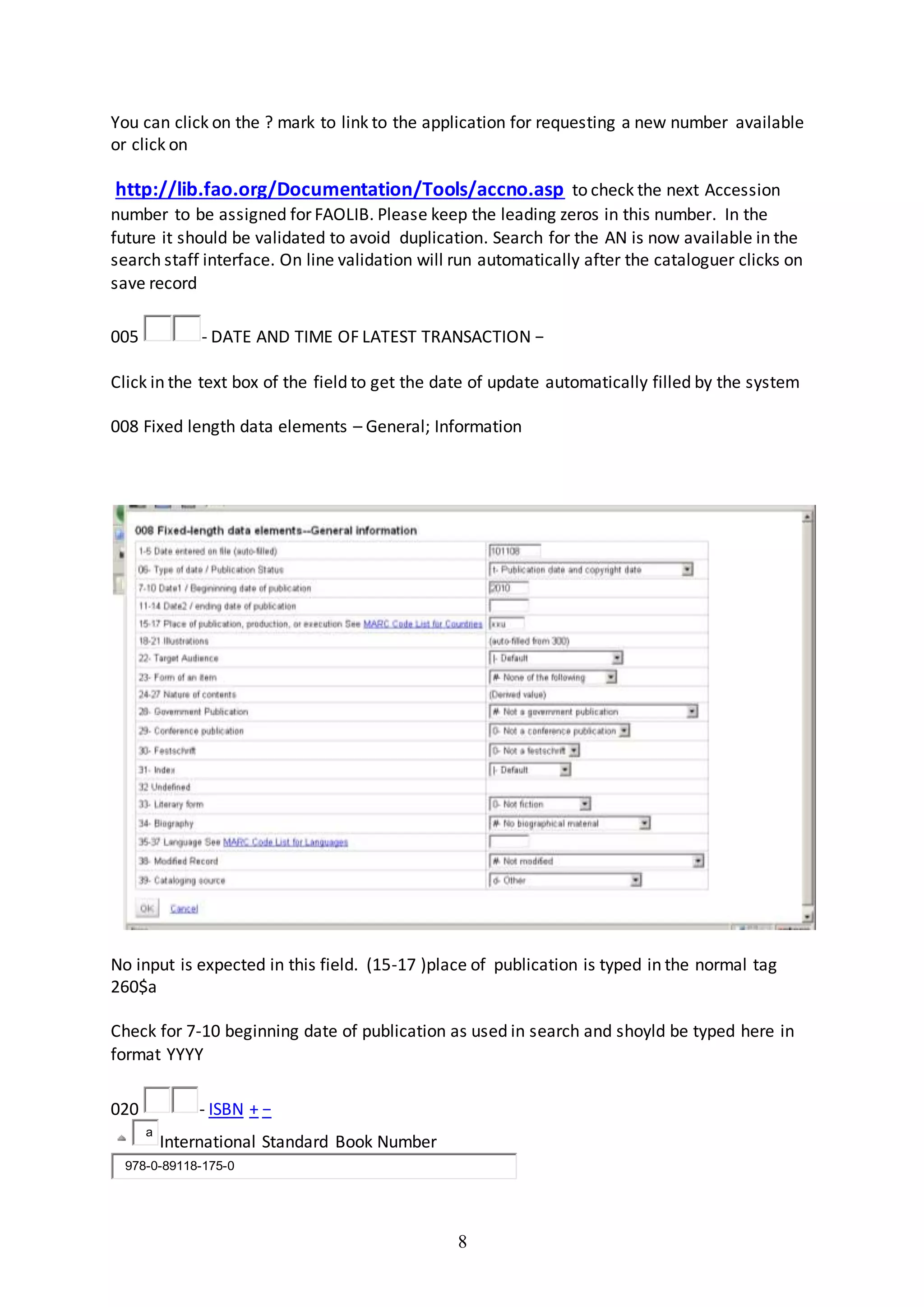Cataloguing of Books in Koha ILMS FAO user’s guide | DOCX