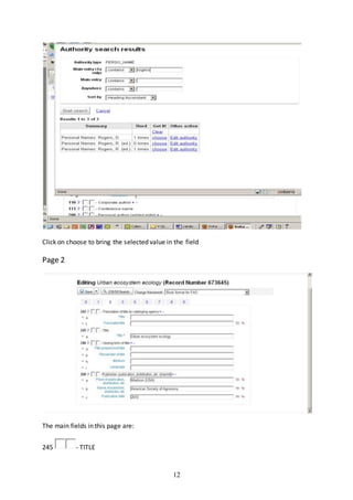 Cataloguing of Books in Koha ILMS FAO user’s guide | DOCX