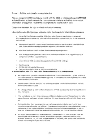 Cataloguing of Books in Koha ILMS FAO user’s guide | DOCX