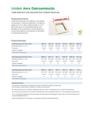 Kingspan Unidek - Catalogus Unidek dakelementen 2018 | PDF