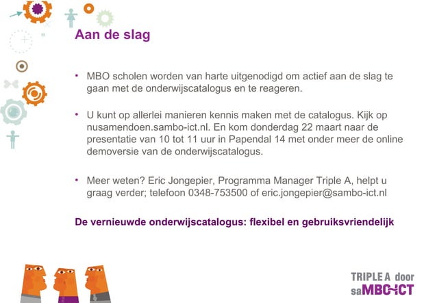 Onderwijscatalogus - Rolling presentatie CVI conferentie 2012 | PPT