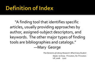 Catalog vs Index | PPTX