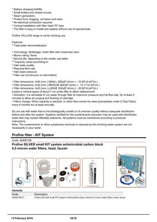 Water filters Profine catalogue | PDF