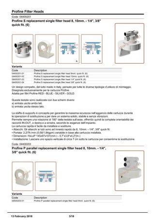 Water filters Profine catalogue | PDF