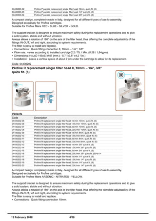 Water filters Profine catalogue | PDF