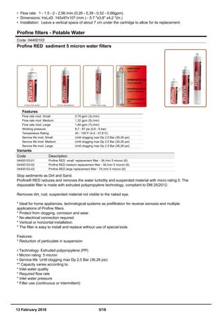 Water filters Profine catalogue | PDF