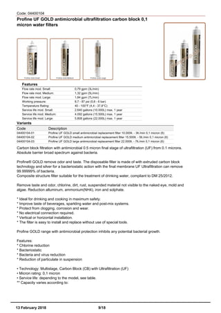 Water filters Profine catalogue | PDF