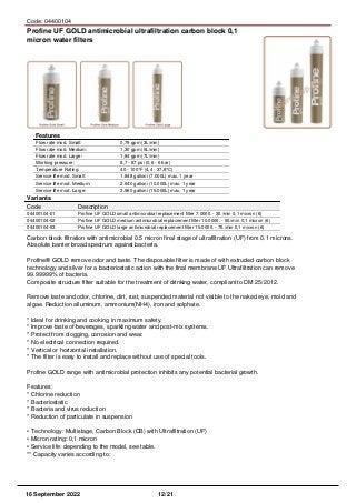 Water filters Profine catalog | PDF