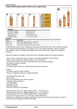 Water filters Profine catalog | PDF