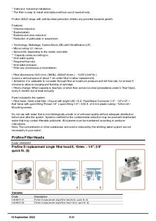 Water filters Profine catalog | PDF