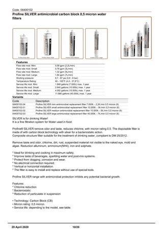 Water filters Profine catalog | PDF