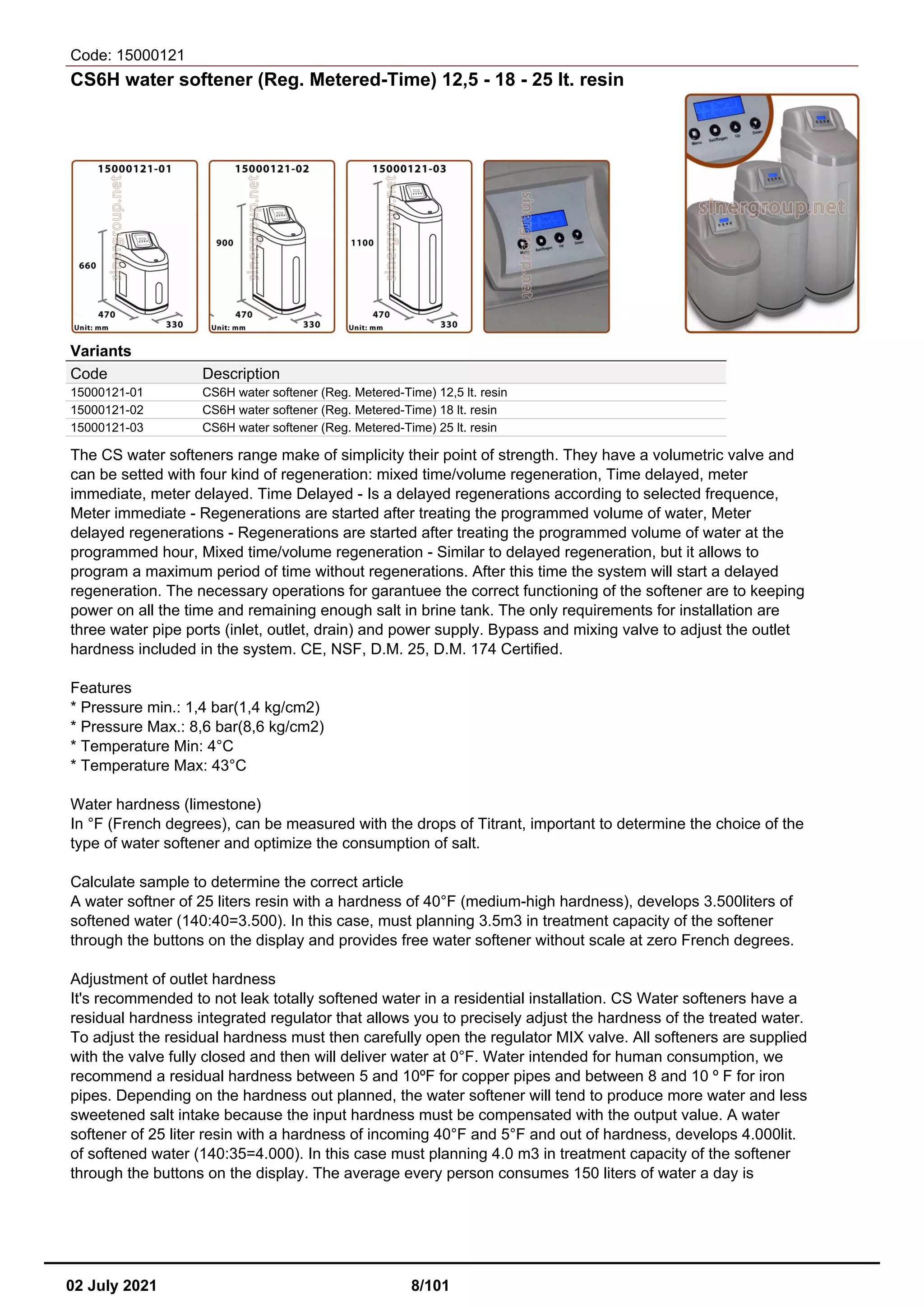 Water softeners catalog | PDF
