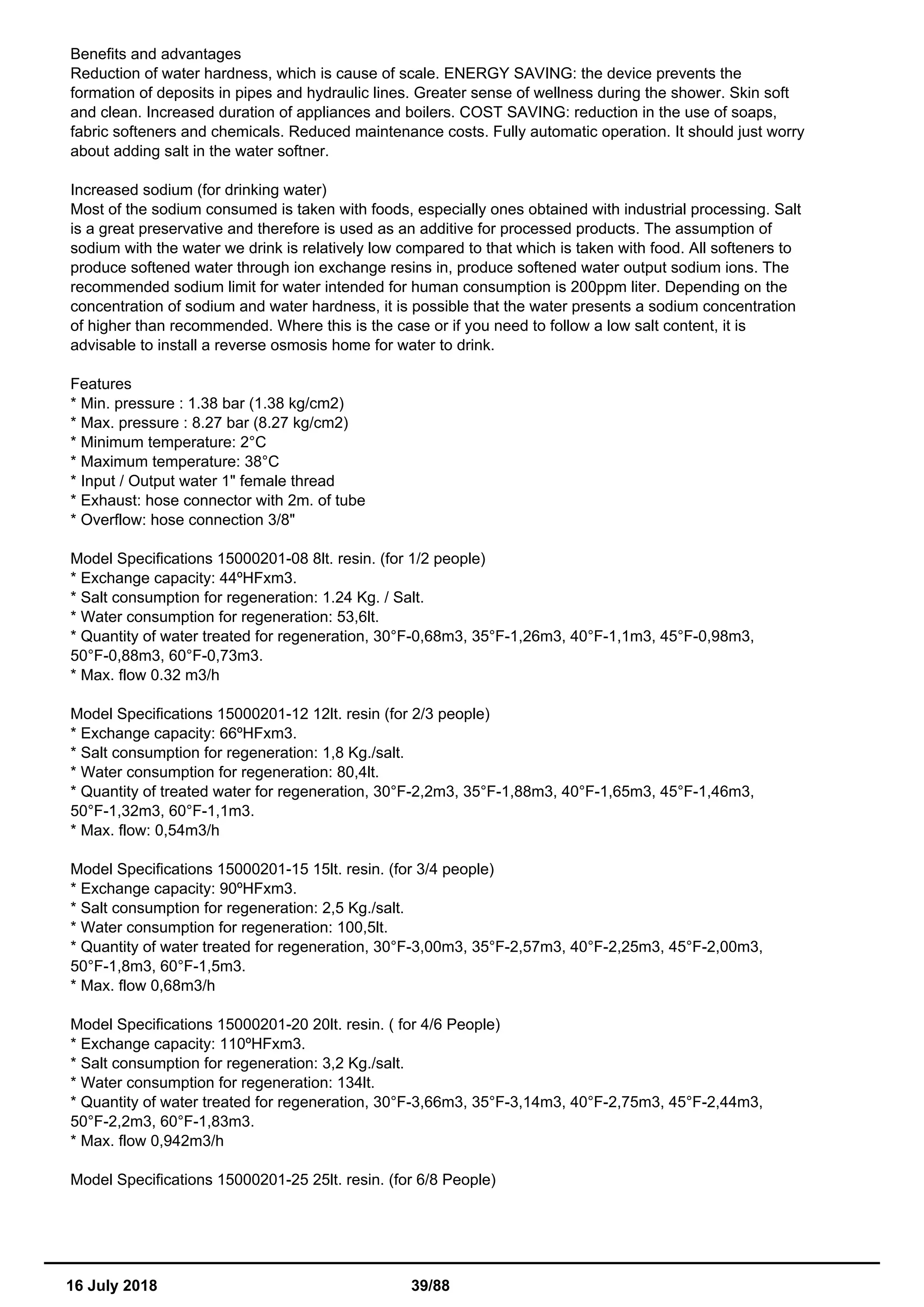 Water softeners catalogue | PDF