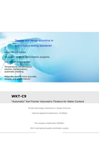WKT-C9 Automatic Karl Fischer Volumetric Titrators for Water Content ...