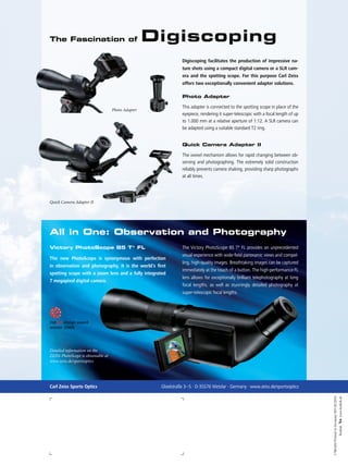 Catalog ZEISS Victory DiaScope | Optics Trade | 2010 | PDF