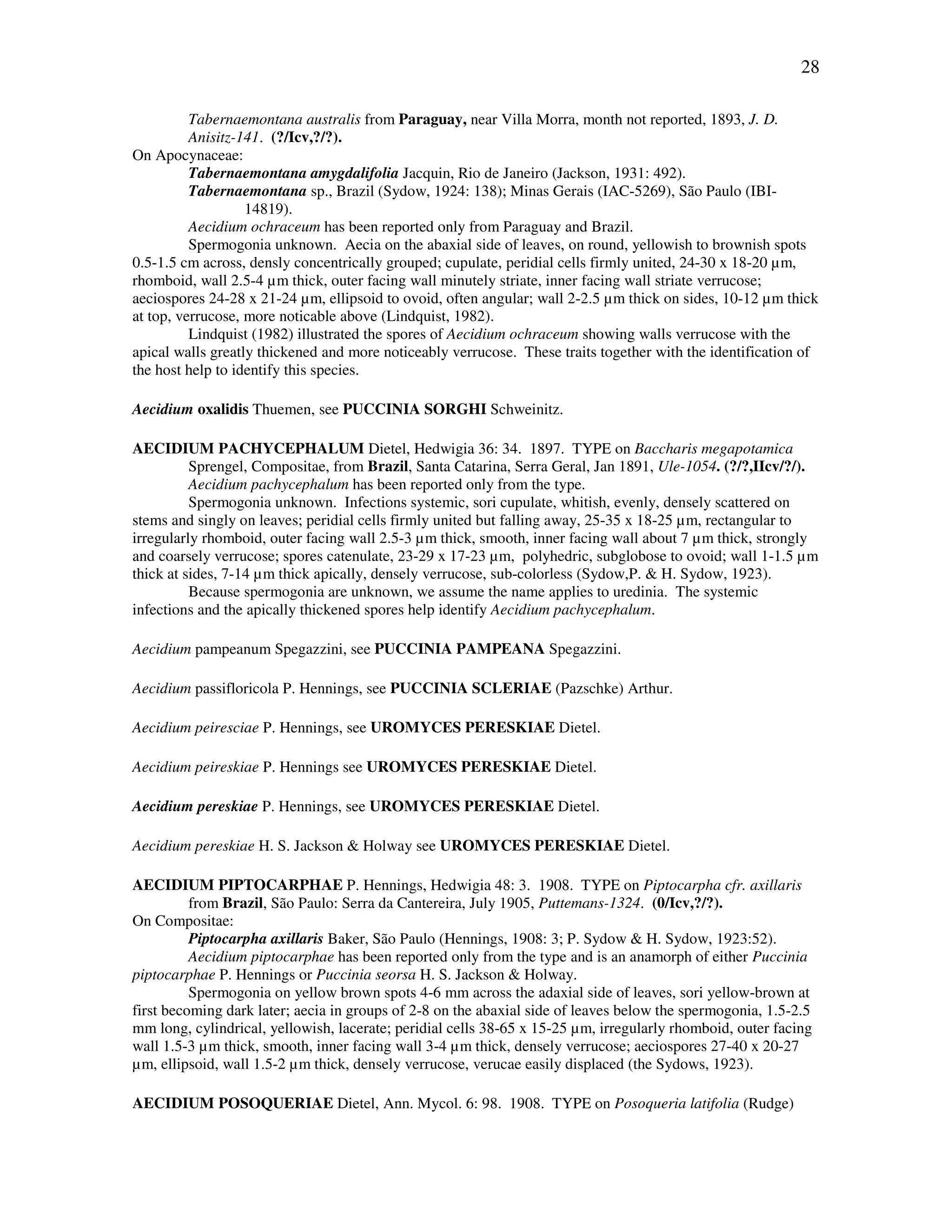 Cataloque of species of plant rust fungi | PDF