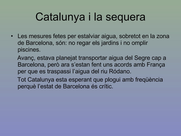 Catalunya I La Sequera | PPT