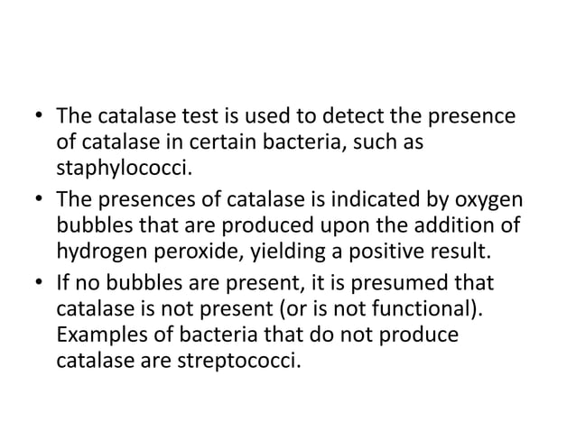 catalase test presented by dr mohan singh dhakad | PPTX
