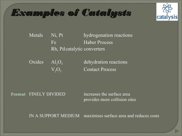 Catalysis | PPT | Chemistry | Science