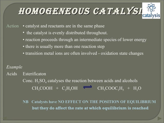 Catalysis | PPT | Chemistry | Science