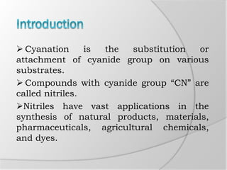 Palladium Catalysed Cyanation | PPTX