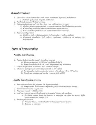 Catalysis in hydtotreating and hydrocracking | DOCX