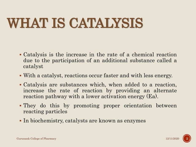 Catalysis Presentation | PPT