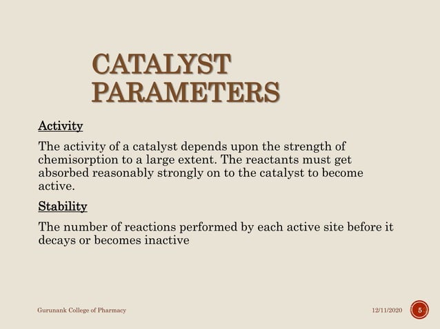 Catalysis Presentation | PPT