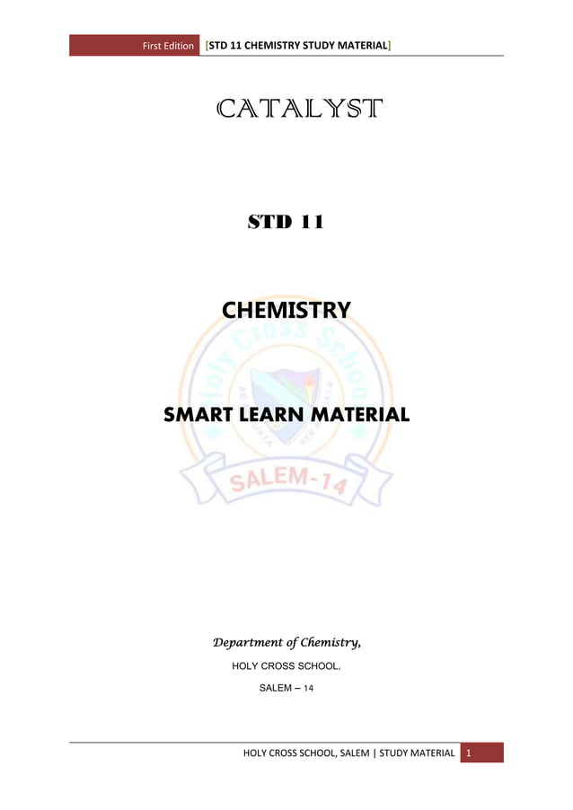 CATALYST CHEM STUDY | PDF | Chemistry | Science