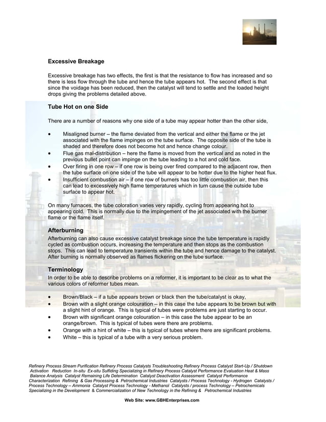 Catalyst Breakage in Reformer Tubes | PDF | Chemistry | Science