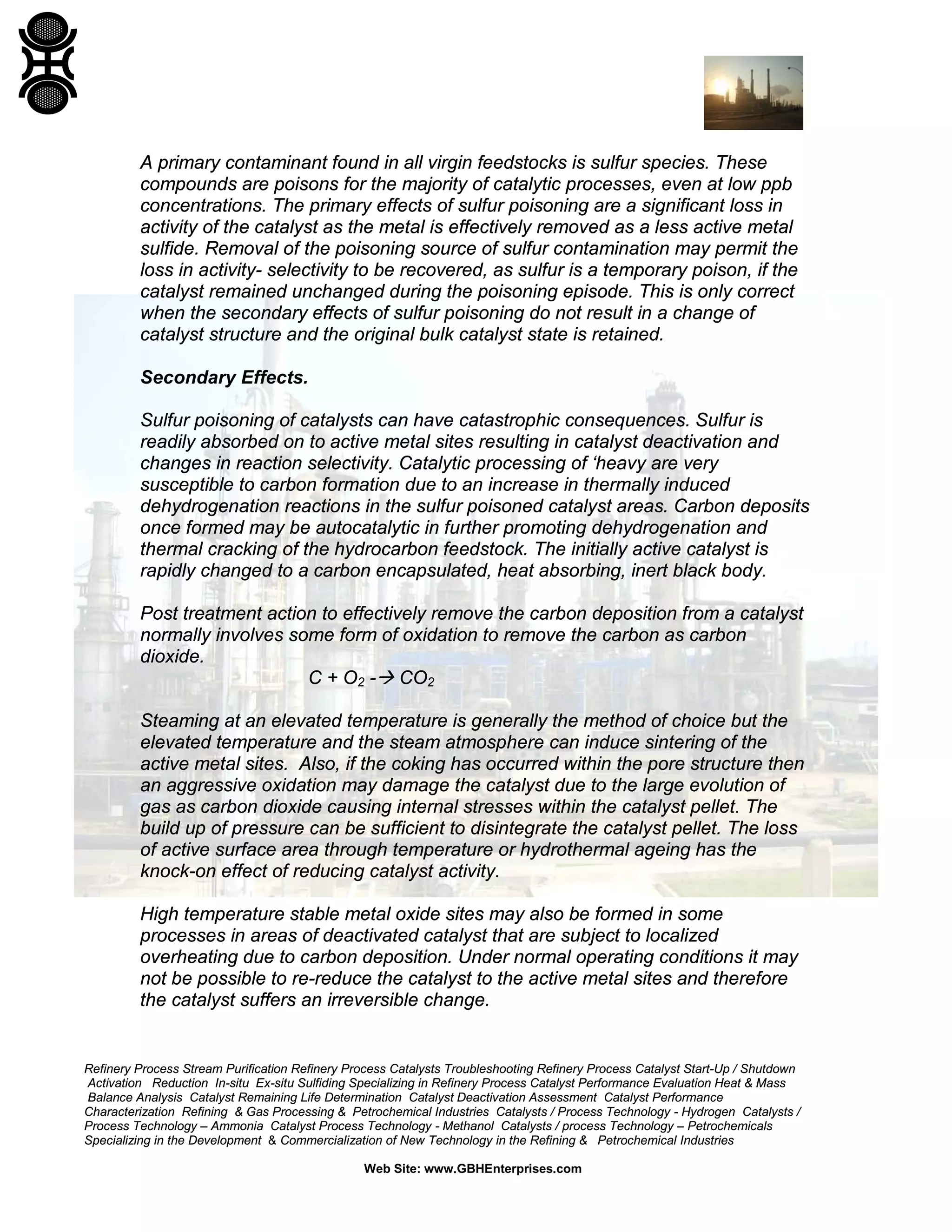 Catalyst poisons & fouling mechanisms the impact on catalyst ...