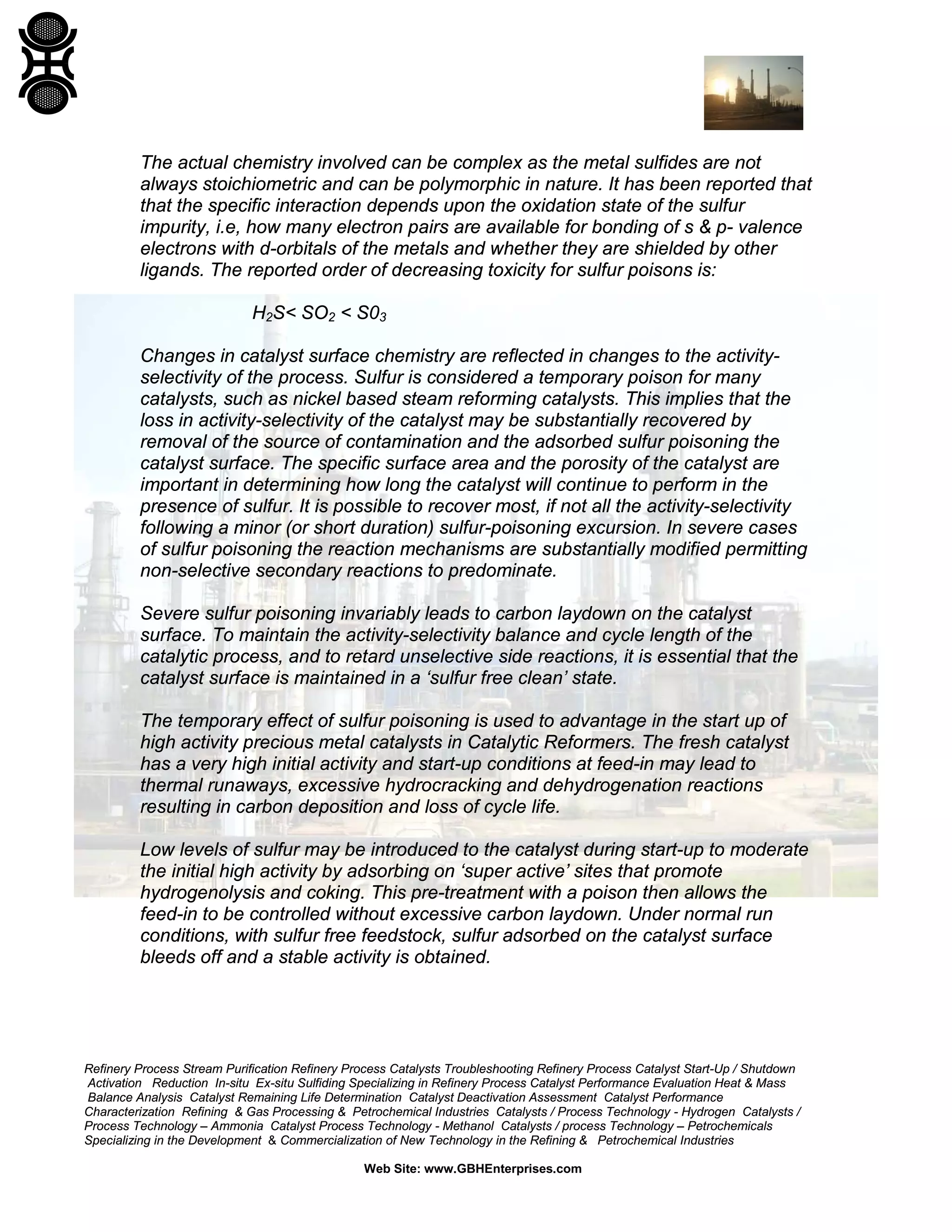 Catalyst poisons & fouling mechanisms the impact on catalyst performance | PDF
