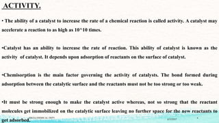 Catalysts characteristics seminar | PPTX