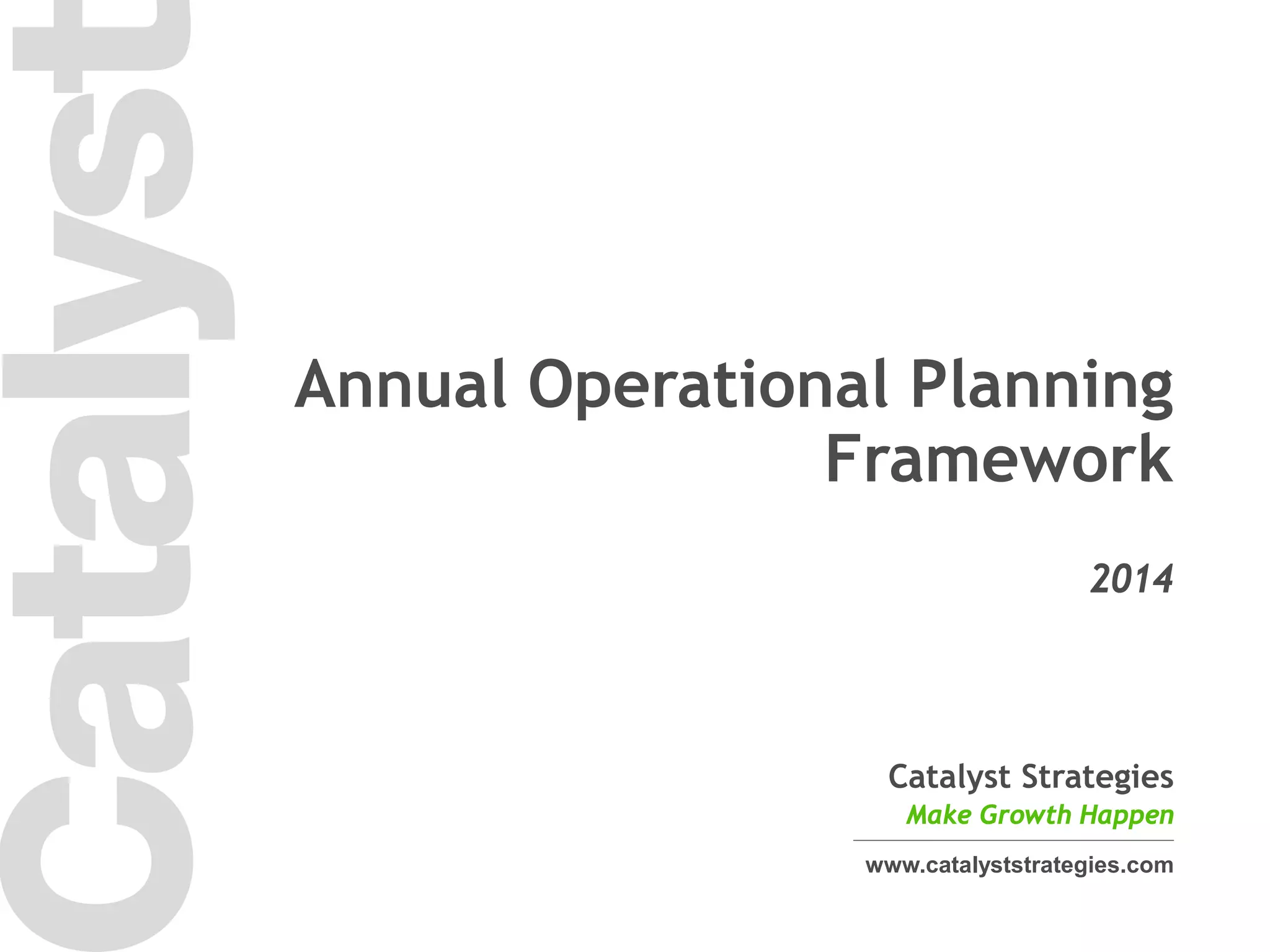 Catalyst Strategies Annual Operational Planning Framework | PDF ...