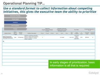 Catalyst Strategies Annual Operational Planning Framework | PDF