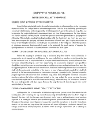 Catalyst unloading details | PDF