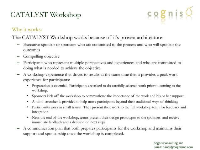 Catalyst Workshop Engagement Overview | PPT