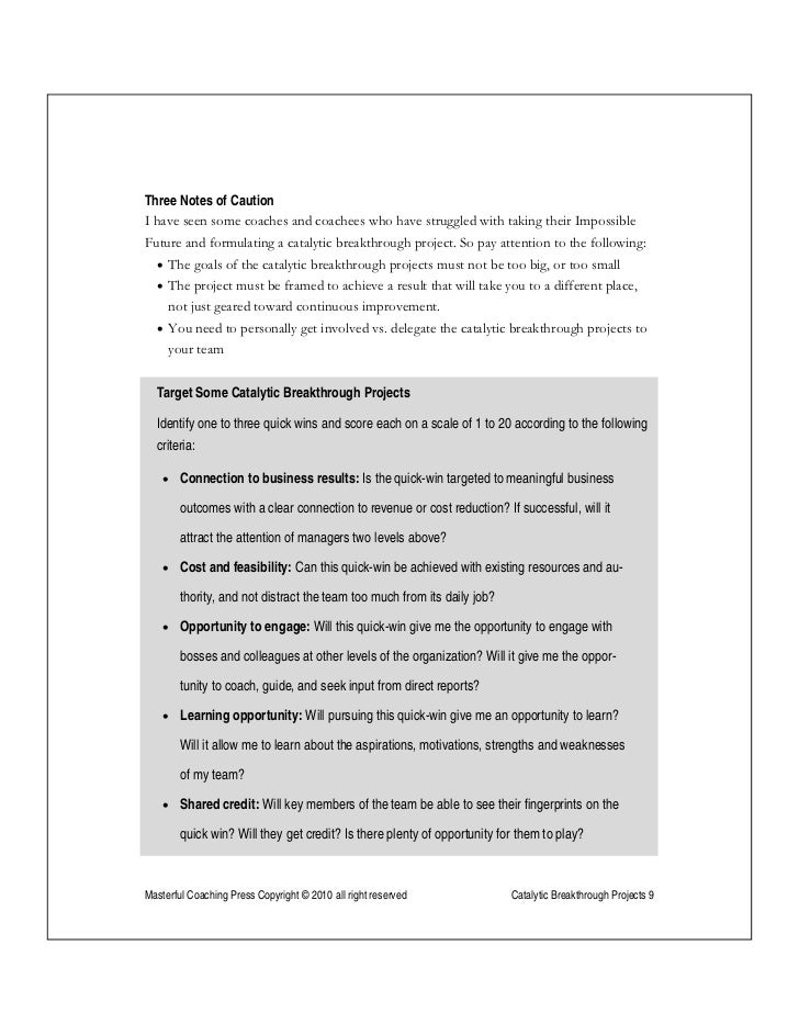 Launching Catalytic Breakthrough Projects