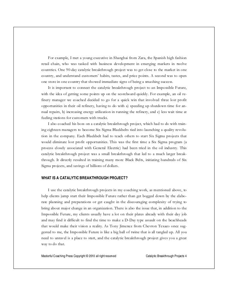 Launching Catalytic Breakthrough Projects