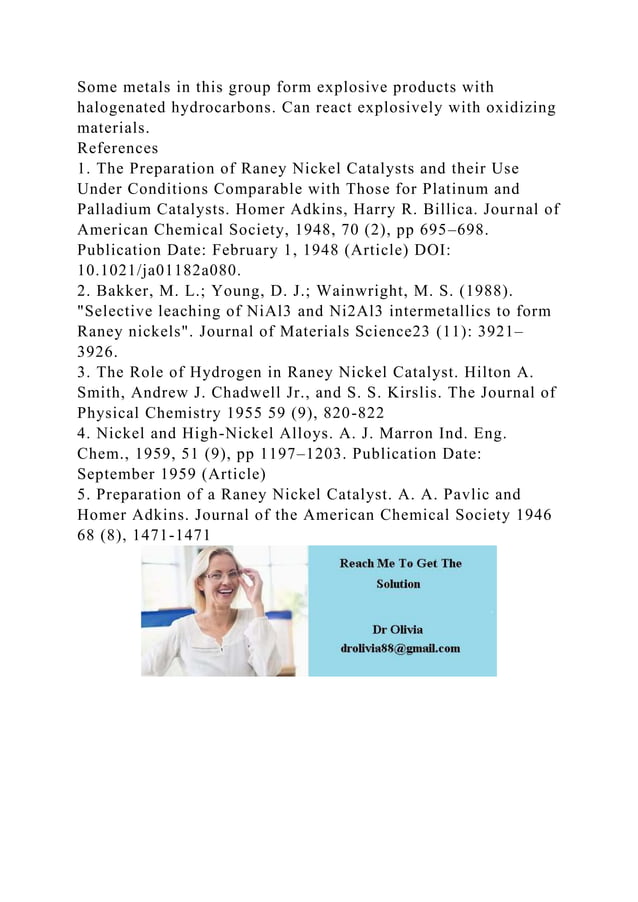 Catalytic Application of Raney Nickel – Nickel Alu.docx | Chemistry ...