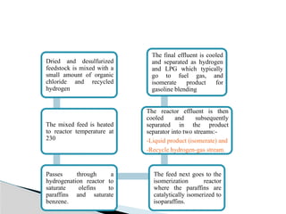 Catalytic isomerization processes used in petroleum refining | PPTX