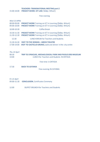 Catania meeting programme | PDF