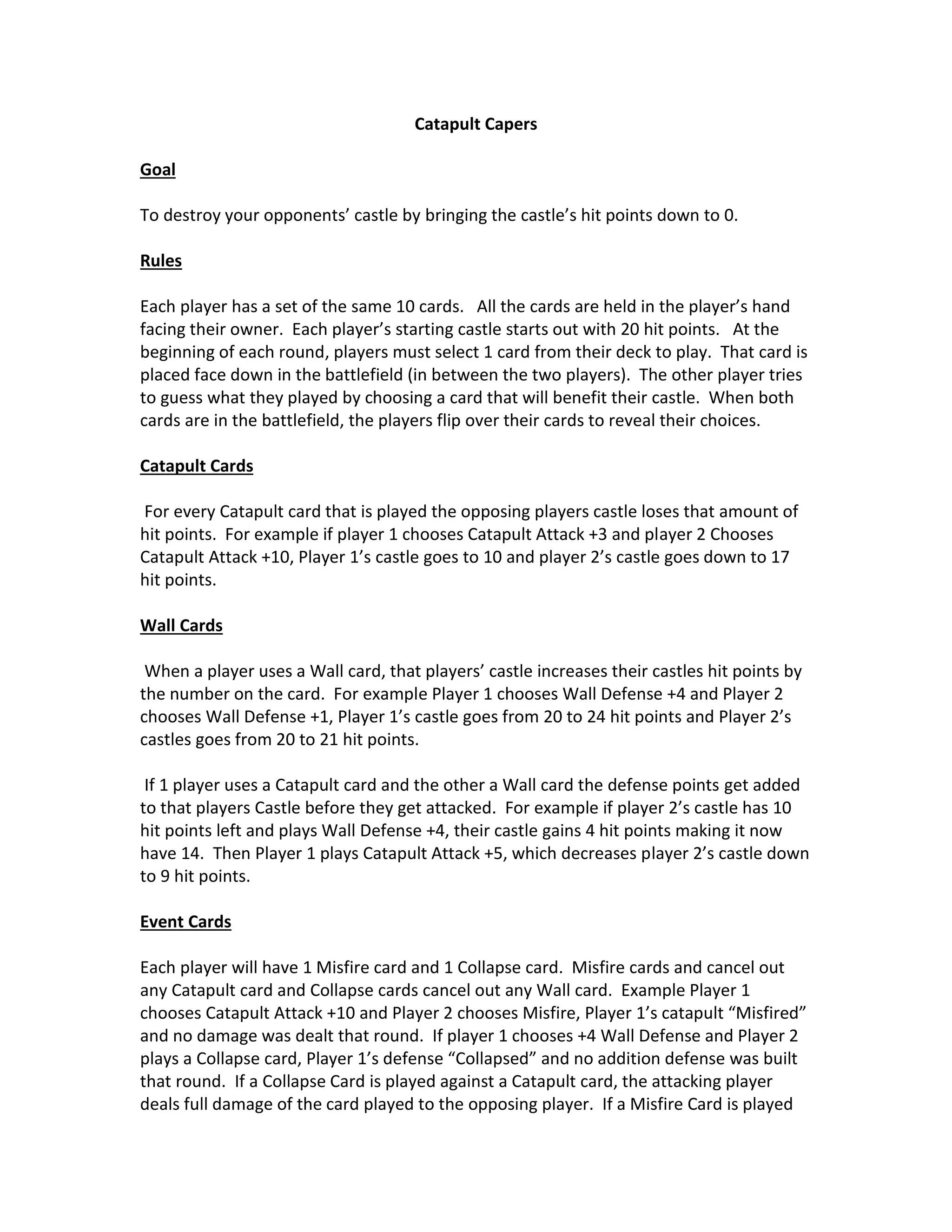 Catapult Capers | PDF