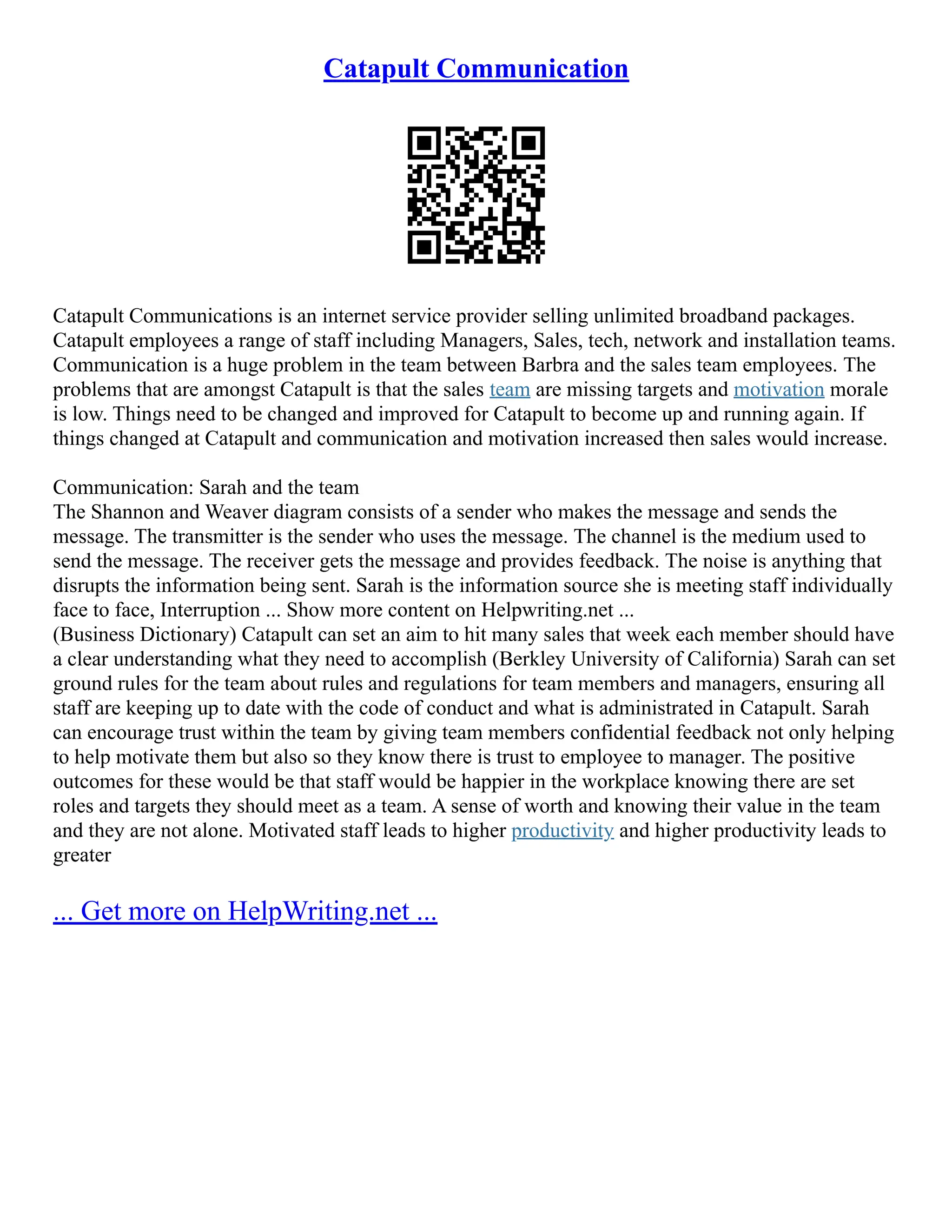Catapult Communication | PDF