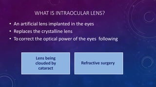 Intraocular lens | PPTX