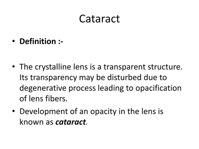 Cataract | PPTX | Eye and Vision Conditions | Diseases and Conditions