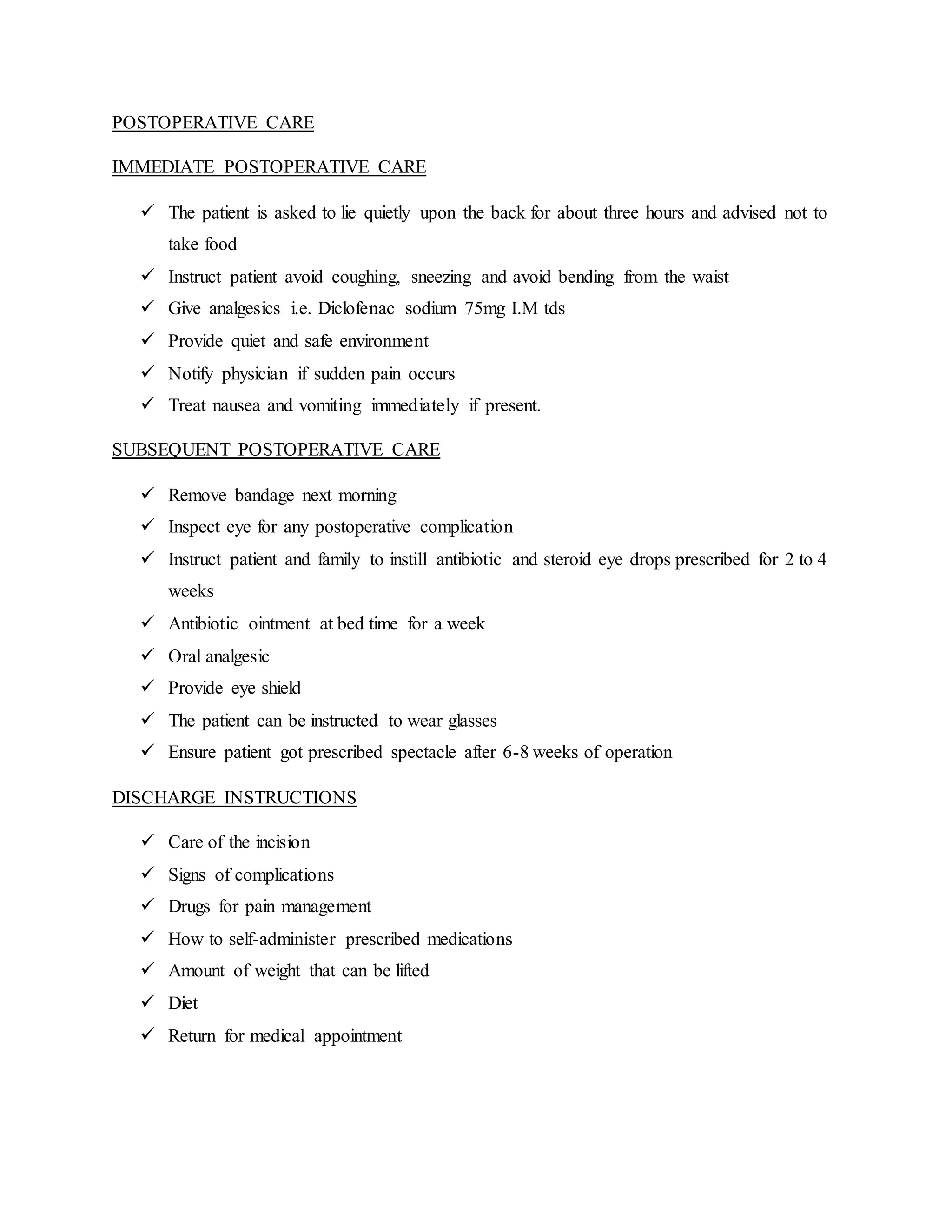 CATARACT CASE PRESENTATION(CASE STUDY) | DOCX