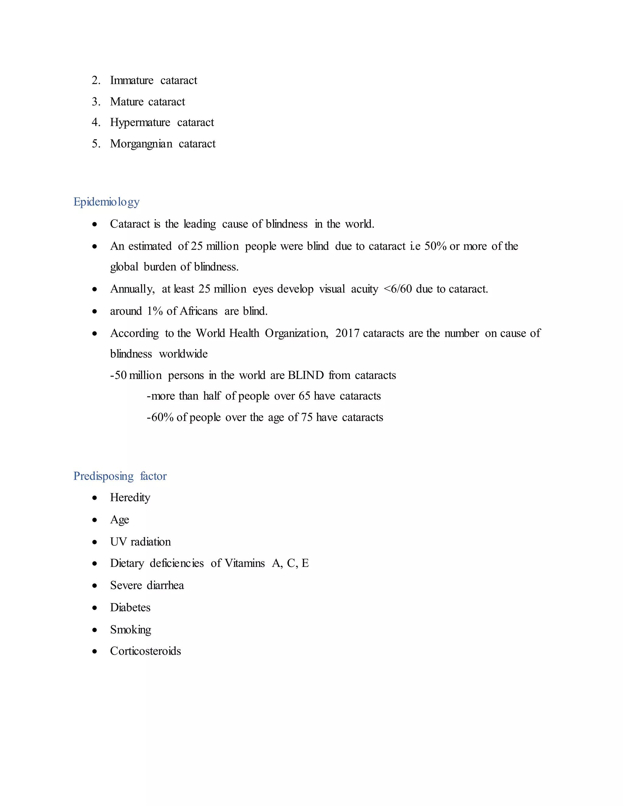 CATARACT CASE PRESENTATION(CASE STUDY) | DOCX
