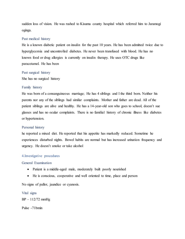 CATARACT CASE PRESENTATION(CASE STUDY) | DOCX